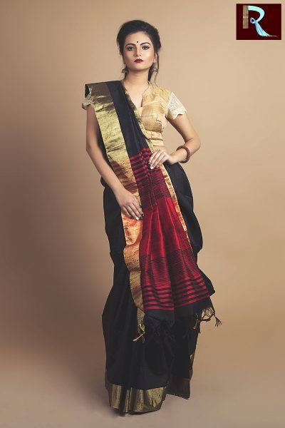 Hand painted Pure Ghicha SIlk Saree - Rapurnas